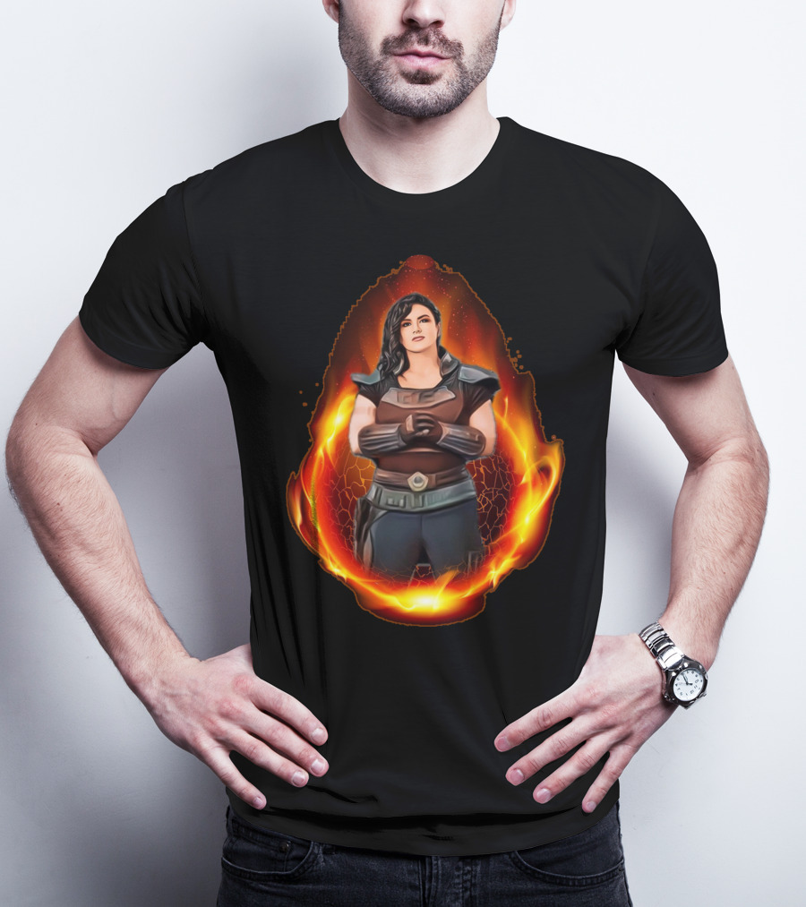 Only Today Warrior Woman Surrounded By Fiery Flames T-Shirt
