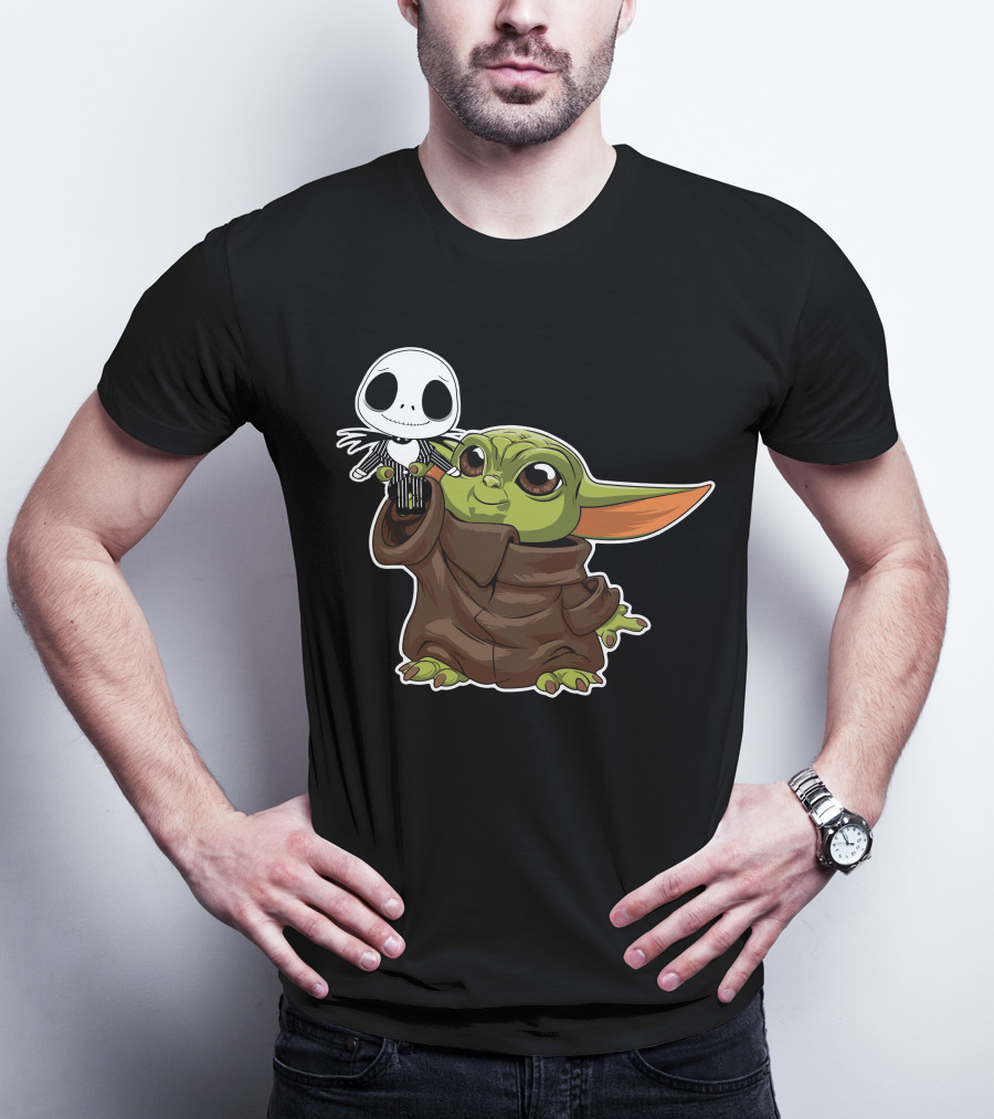 Grogu Holding Jack Skellington Only Today T-Shirt