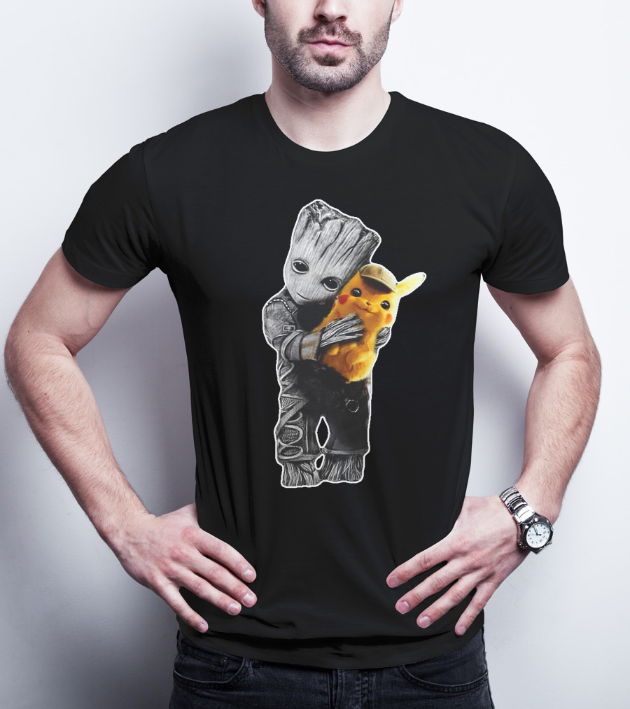 Only Today Groot Holding Pikachu T-Shirt