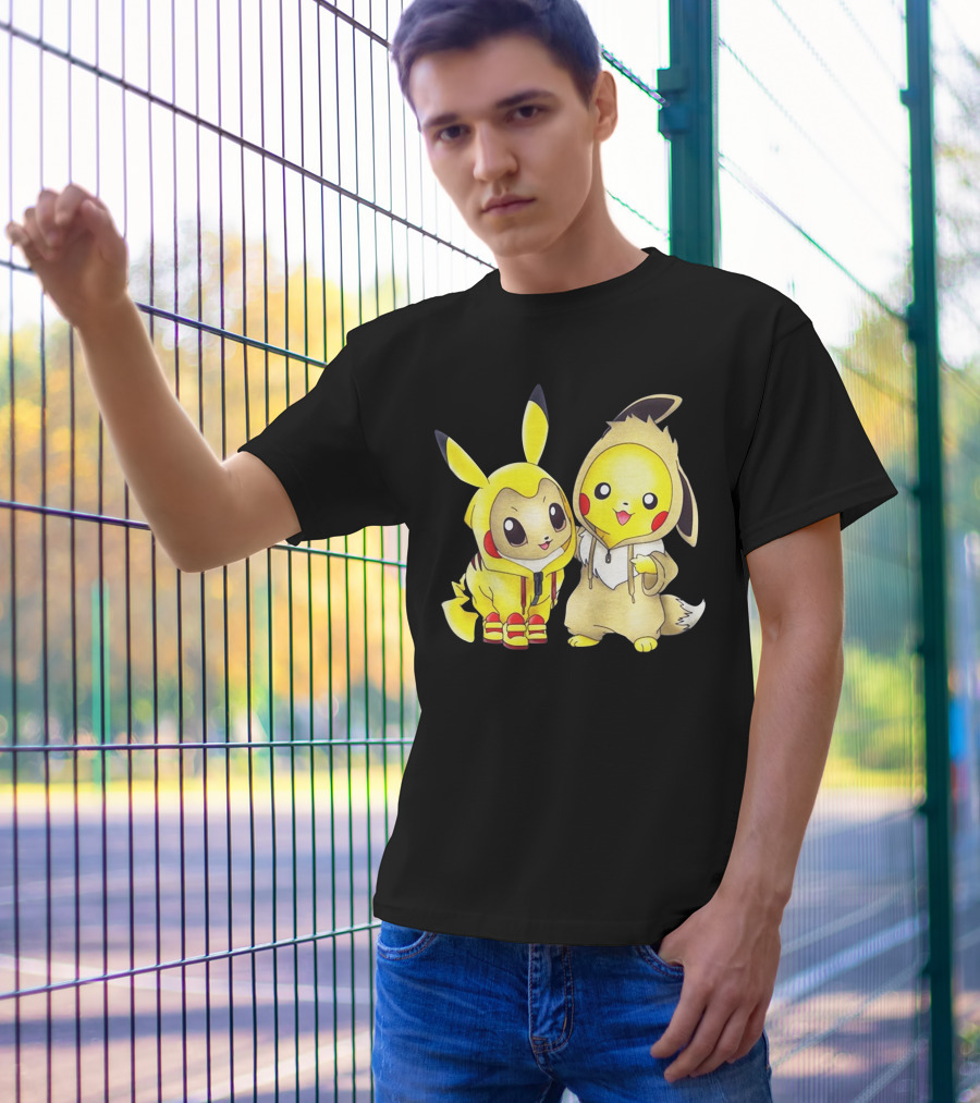Pikachu And Eevee Cosplay Hoodie Only Today T-Shirt