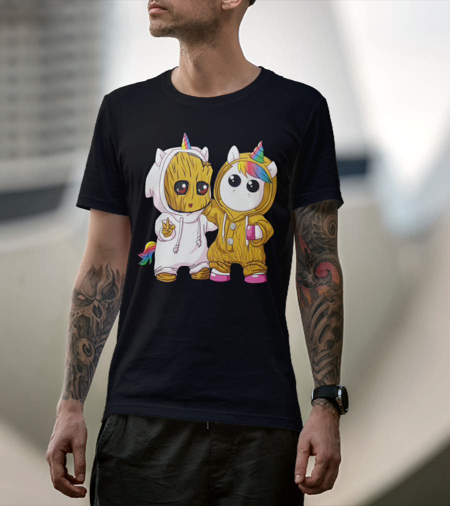 Only Today Cute Unicorn And Wood Creature Friendship T-Shirt