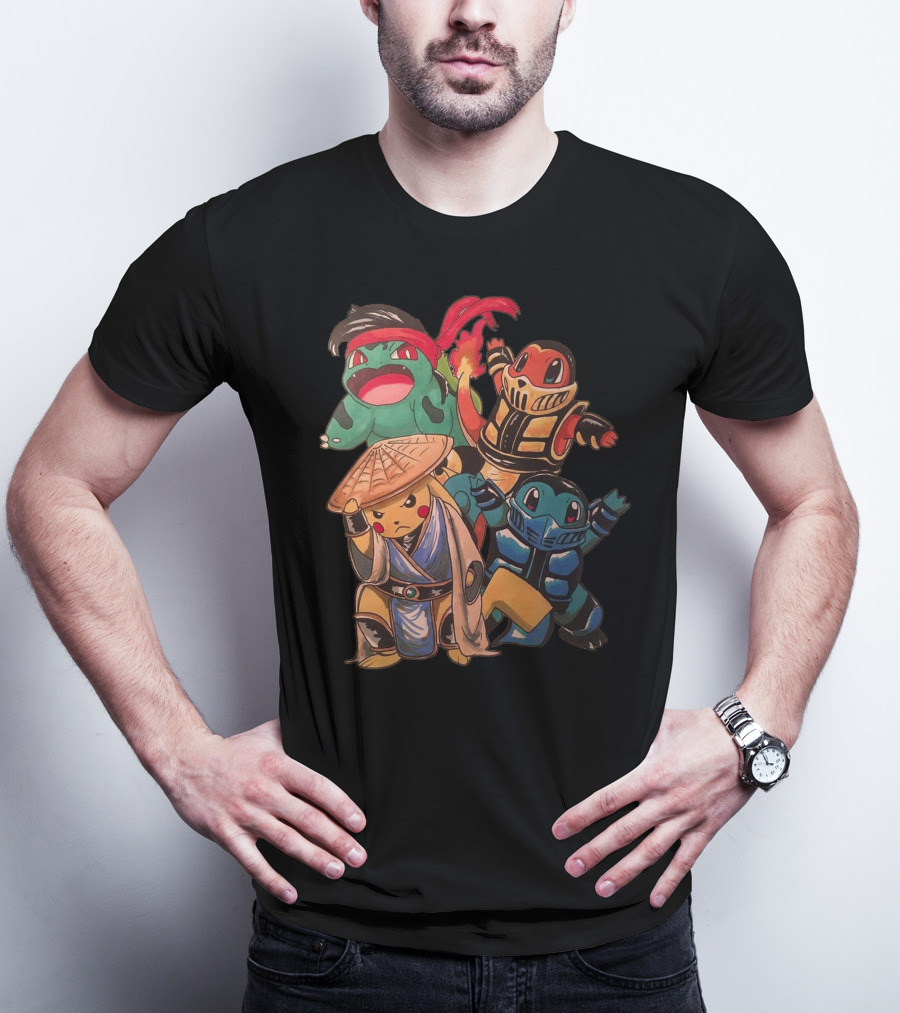 Pikachu Bulbasaur Charmander Squirtle Mashup T-Shirt