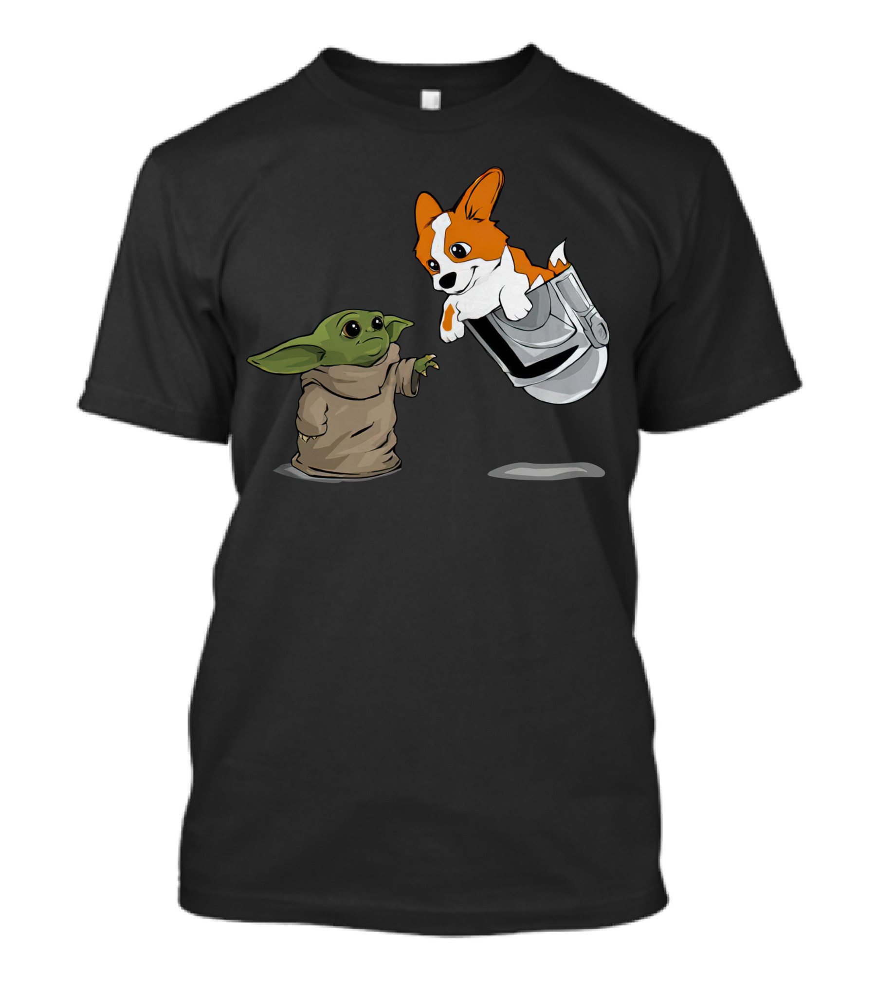 Baby Alien And Corgi In Floating Cradle T-Shirt