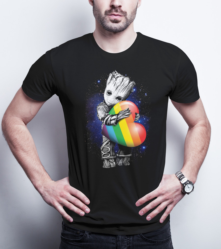 Rainbow Heart Galaxy Cute Tree Character T-Shirt