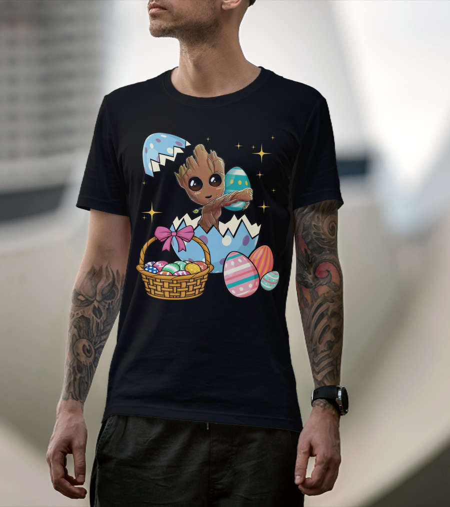 Baby Groot Easter Basket And Eggs T-Shirt