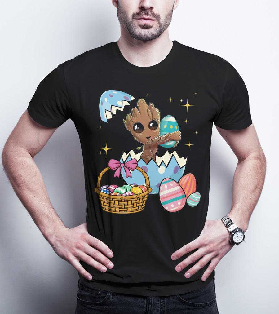 Baby Groot Easter Basket And Eggs T-Shirt