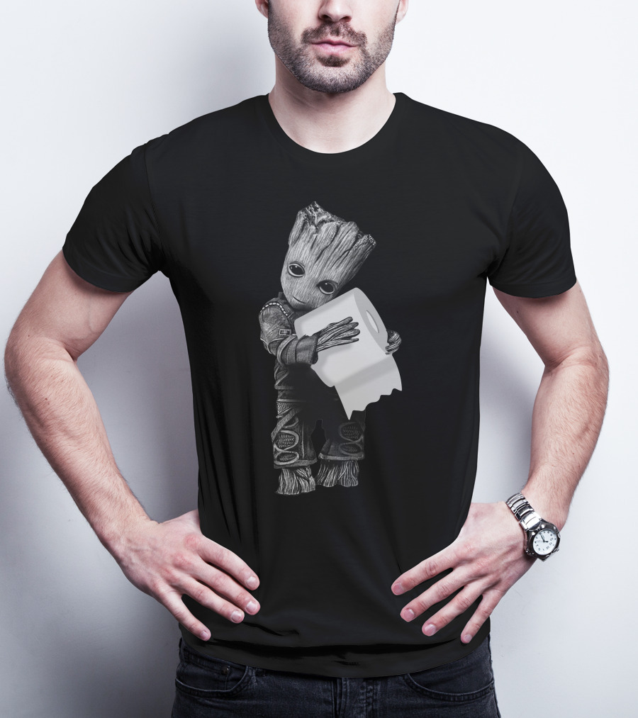 Baby Groot Holding Toilet Paper T-Shirt
