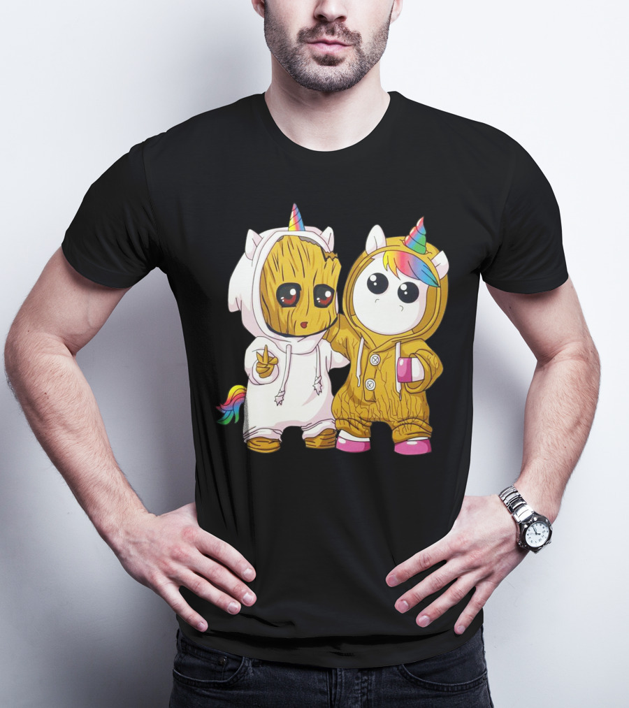 Only Today Unicorns And Friends Cute Cartoon Fantasy Characters T-Shirt