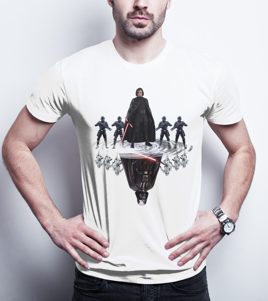 Stars War ZN439 Kylo Ren And Darth Vader Reflection With Stormtroopers T-Shirt