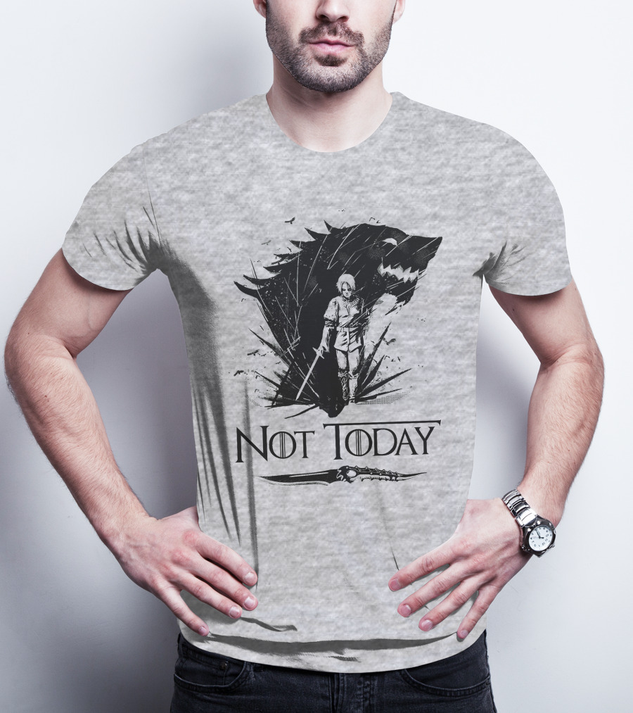 Not Today Wolf Sword Warrior Art ZN4 T-Shirt