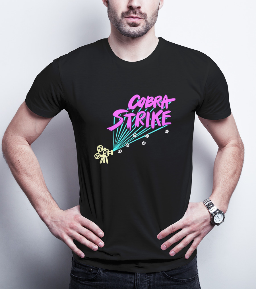 Cobra Strike Neon Retro Film Camera T-Shirt