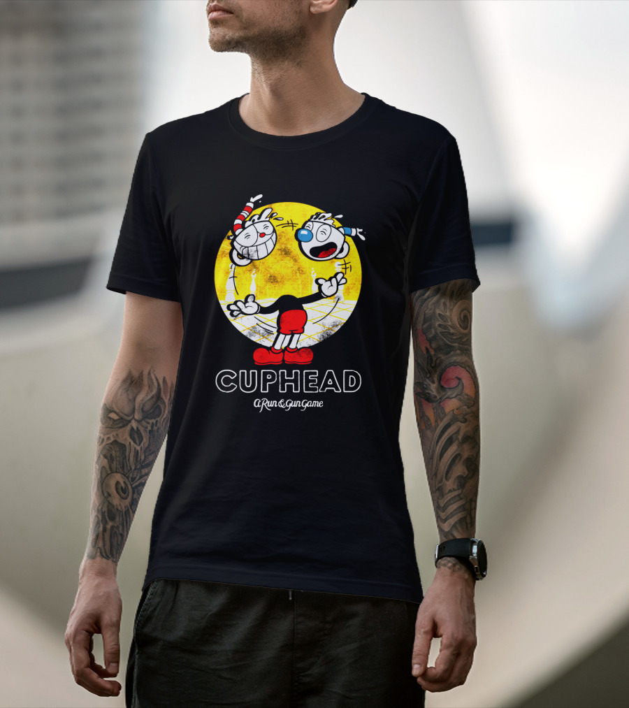 Cuphead A Run And Gun Game Juggling Heads Retro Style T-Shirt