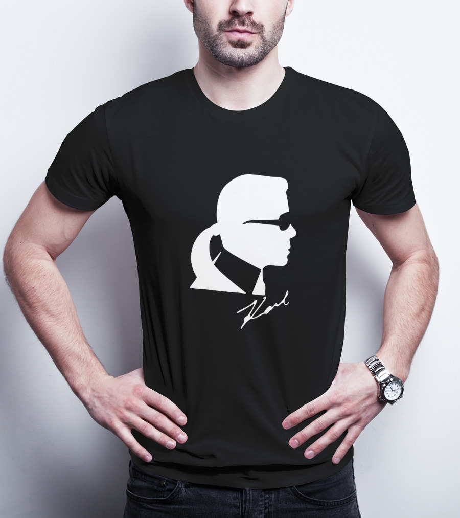 Karl Lagerfeld Silhouette Profile Signature T-Shirt