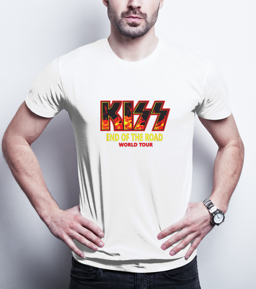 Kiss End Of The Road World Tour Fire Logo T-Shirt