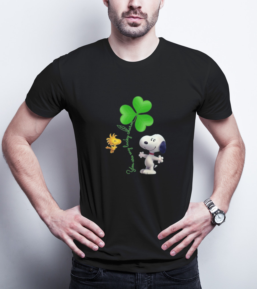 Snoopy You Are My Lucky Charm St. Patrick's Day With Shamrock And Woodstock T-Shirt