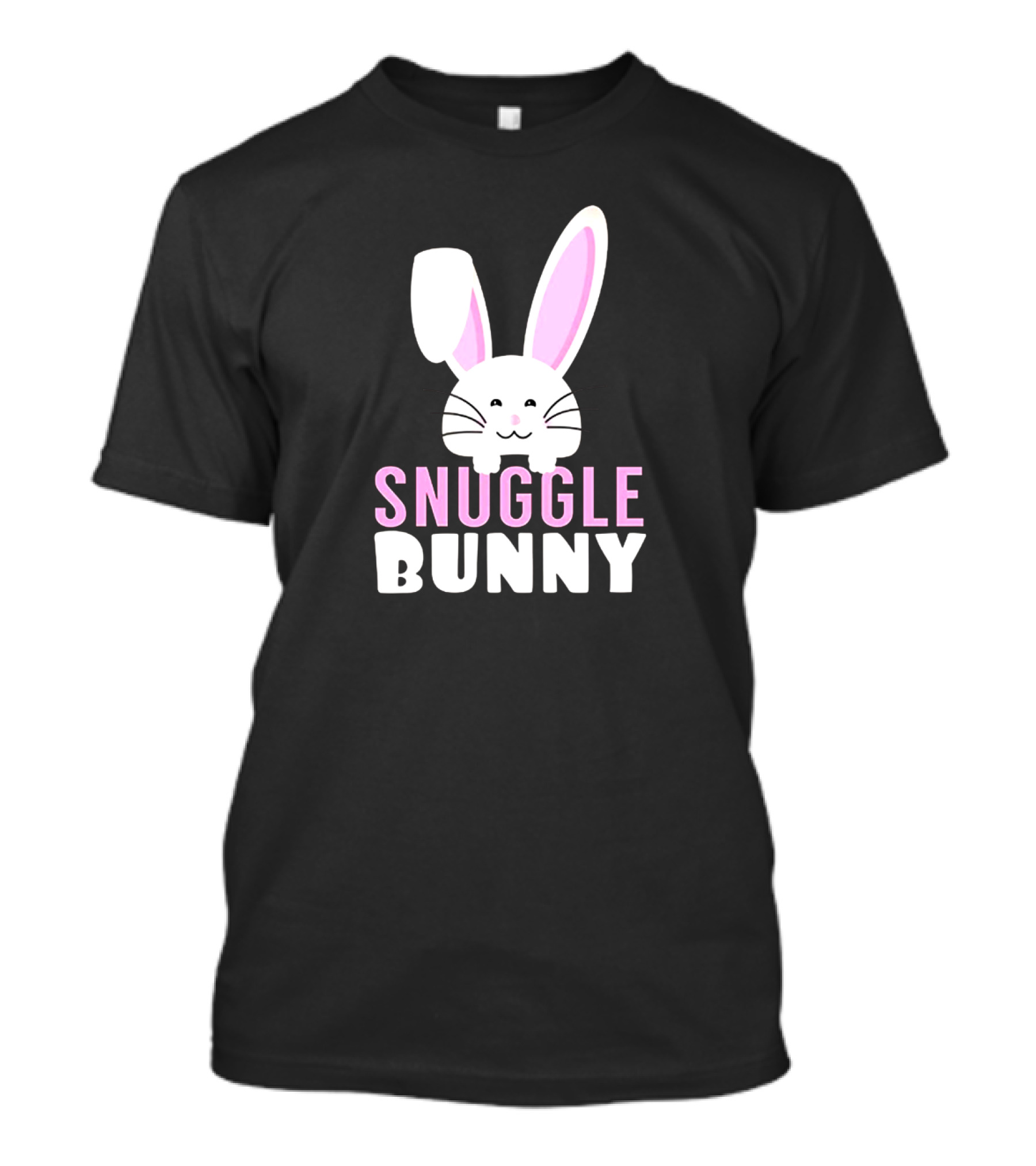 Snuggle Bunny Rabbit Cute Pink Eared Cartoon T-Shirt