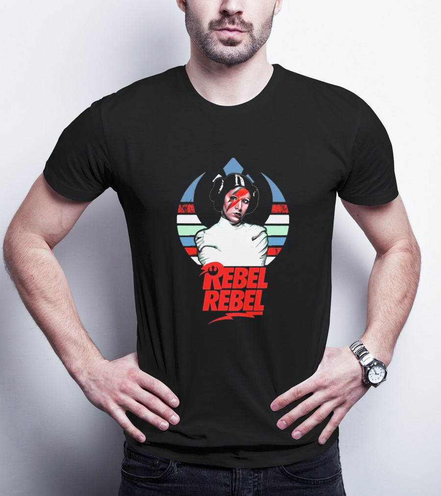 Rebel Rebel Star Wars Princess Leia With Ziggy Stardust Face Paint T-Shirt