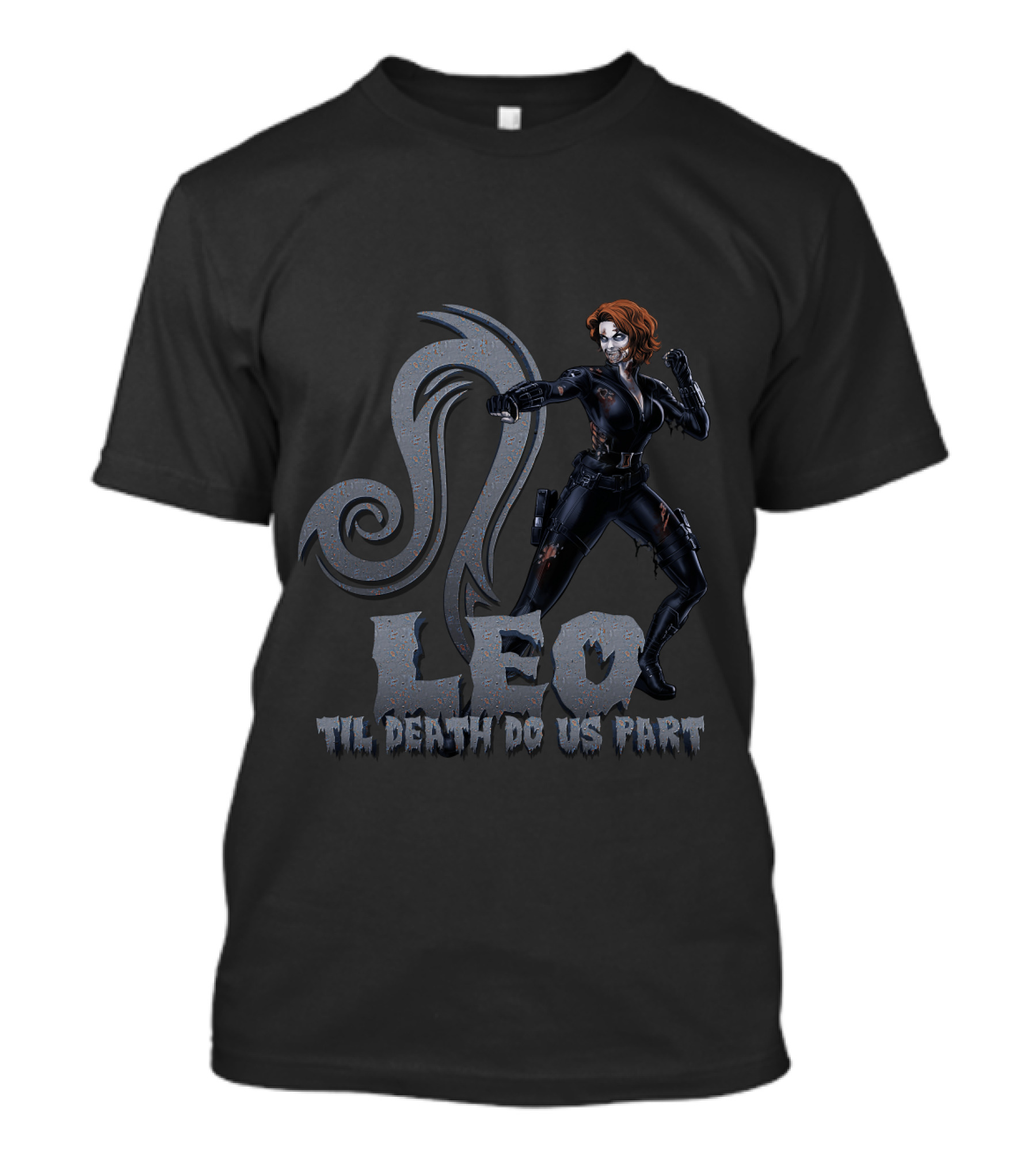 Black Widow Leo Zodiac Til Death Do Us Part Marvel Fans T-Shirt