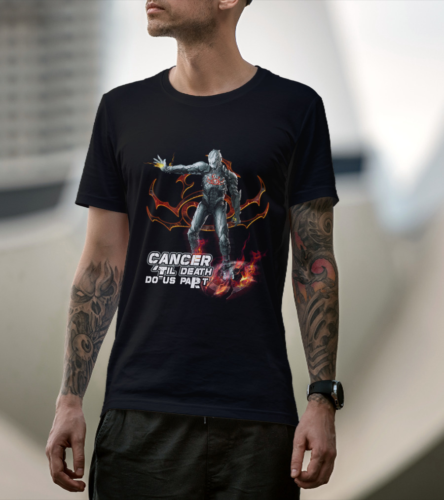 Cancer Til Death Do Us Part Marvel Ironman Fans Ultron T-Shirt