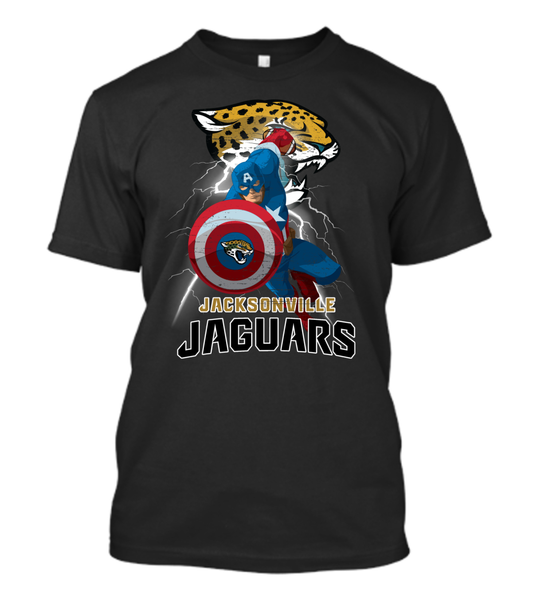 Captain America Nfl Jacksonville Jaguars T-Shirt