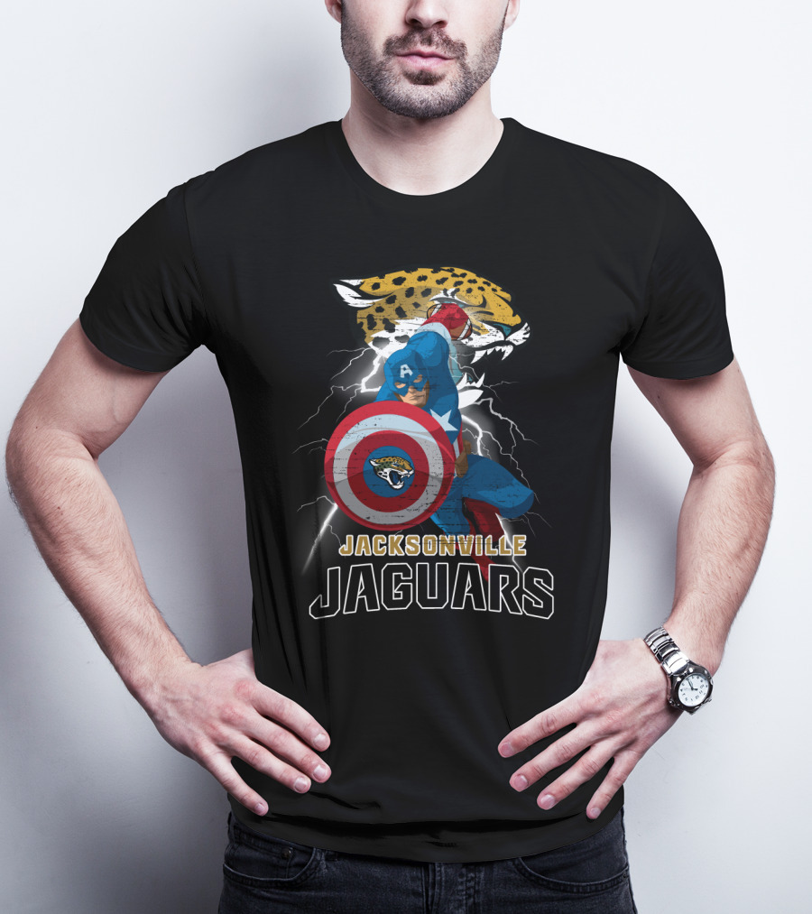 Captain America Nfl Jacksonville Jaguars T-Shirt