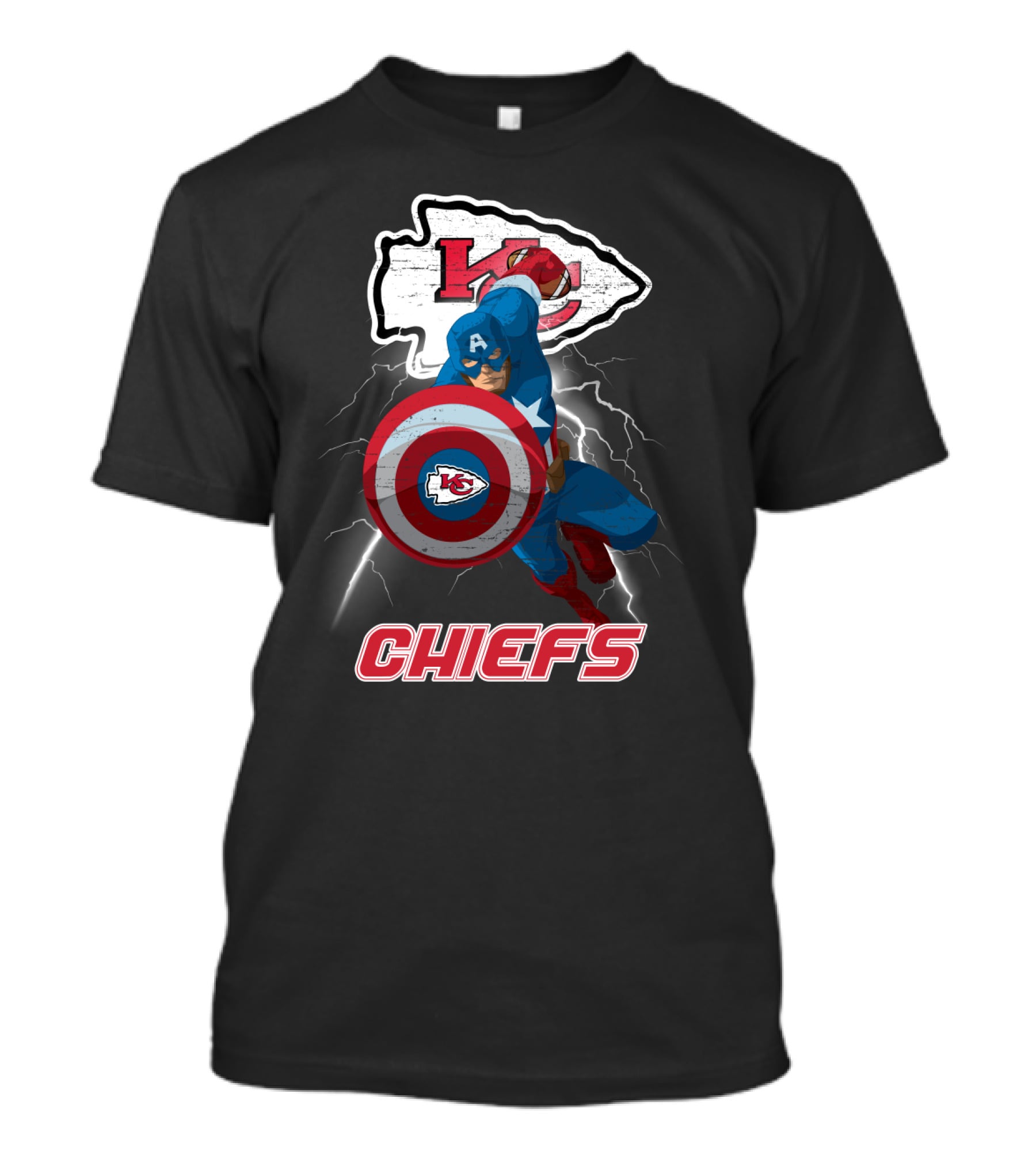 Kansas City Chiefs Captain America Nfl Crossover T-Shirt