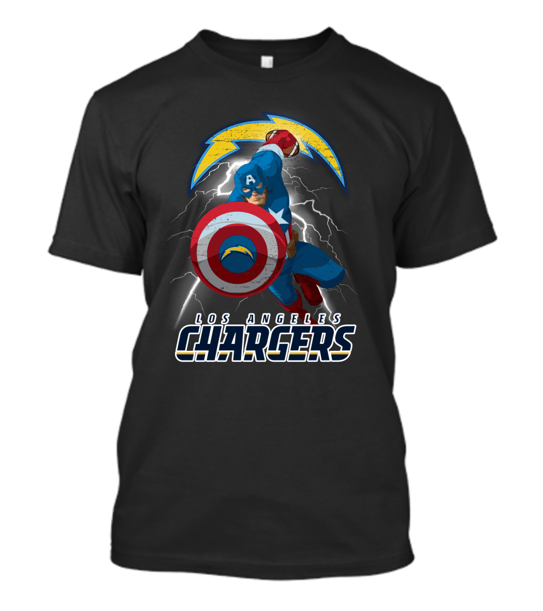 Los Angeles Chargers Captain America Nfl Crossover T-Shirt