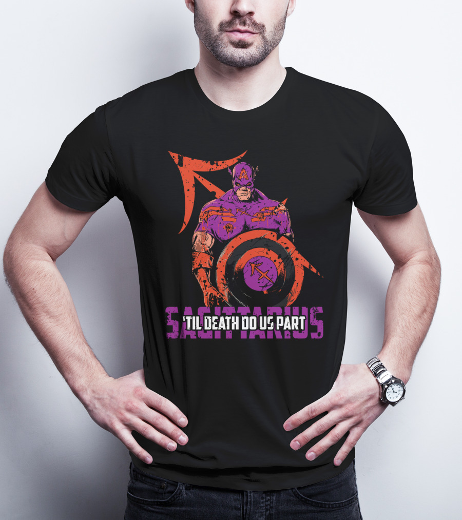 Sagittarius Superhero Zombie 'Til Death Do Us Part Marvel T-Shirt