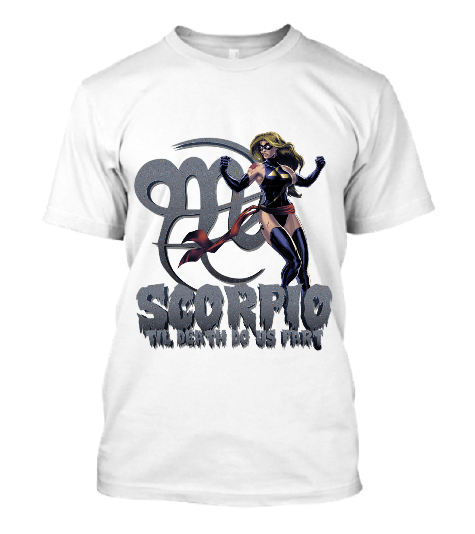 Captain Marvel Scorpio Til Death Do Us Part T-Shirt