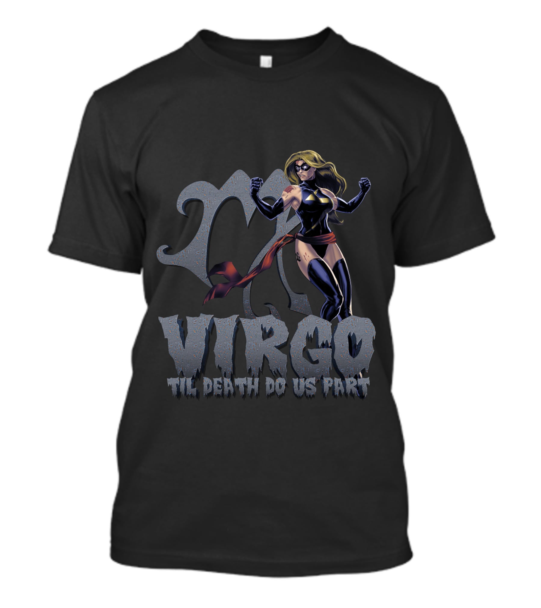 Captain Marvel Virgo Til Death Do Us Part For Marvel Fans T-Shirt