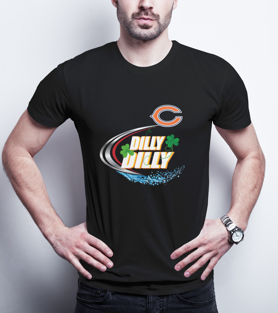 Dilly Dilly Chicago Bears Irish Shamrock Splash T-Shirt