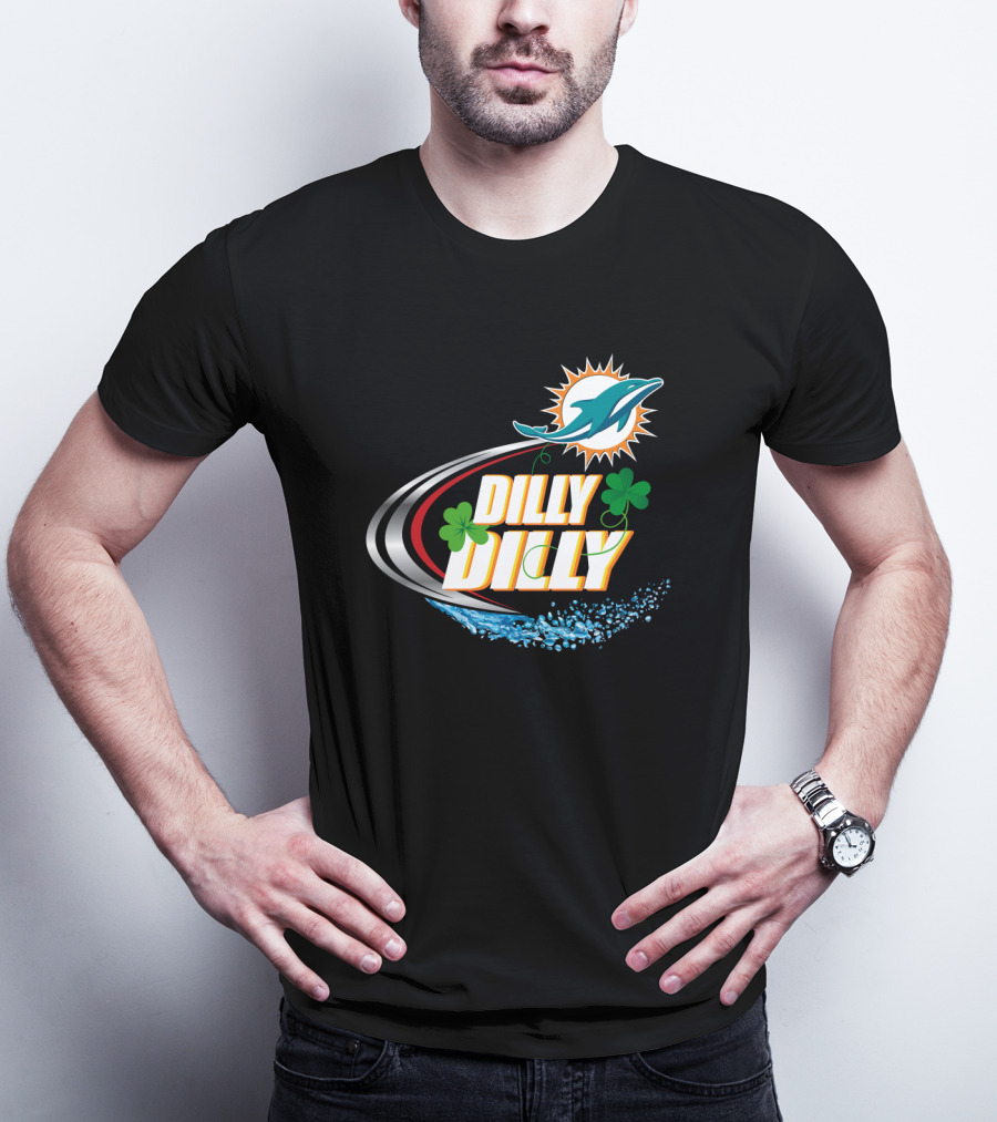 Dilly Dilly Miami Dolphins Logo With Clover And Splash T-Shirt