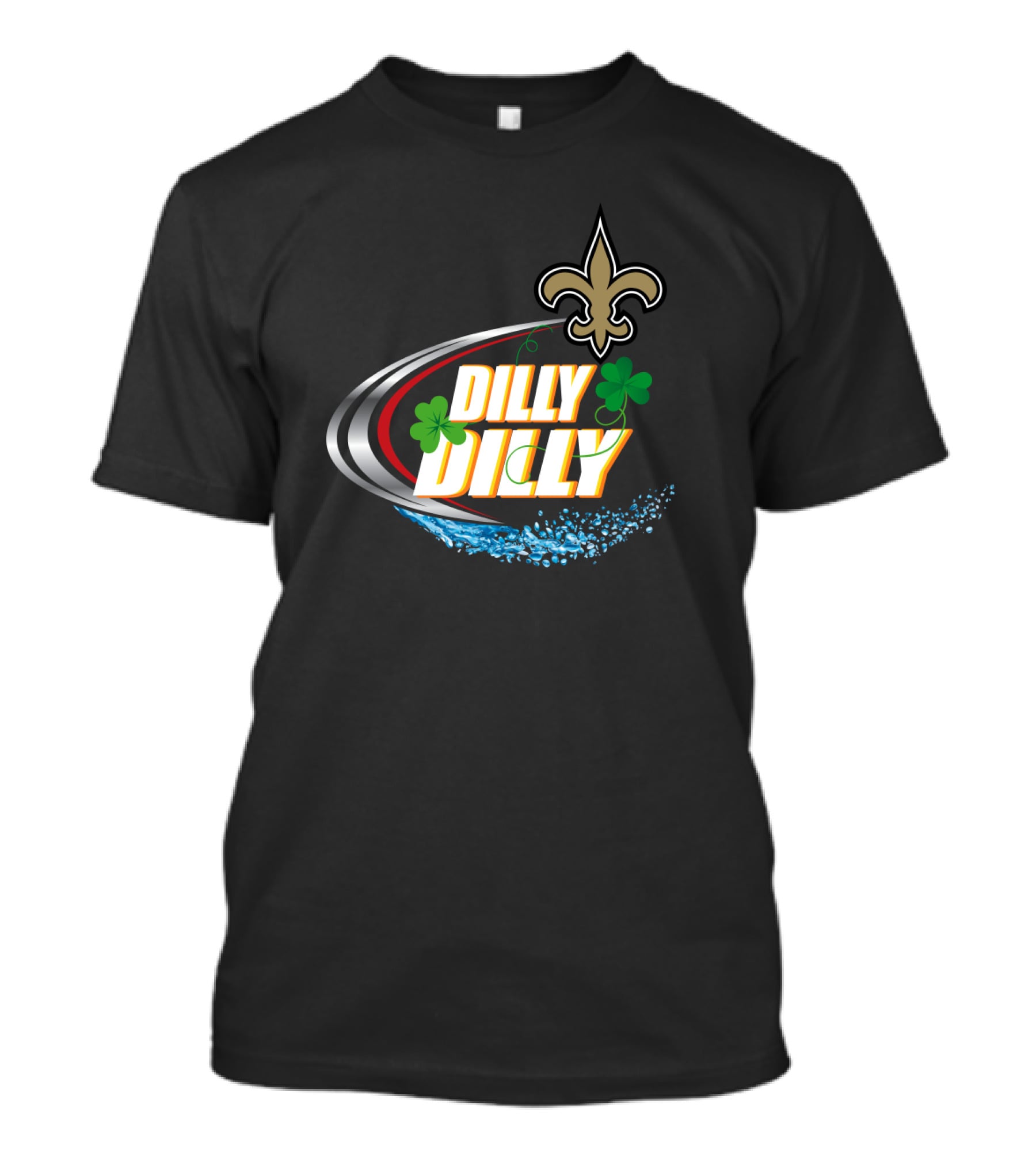 Dilly Dilly New Orleans Saints Fleur-De-Lis And Shamrocks T-Shirt