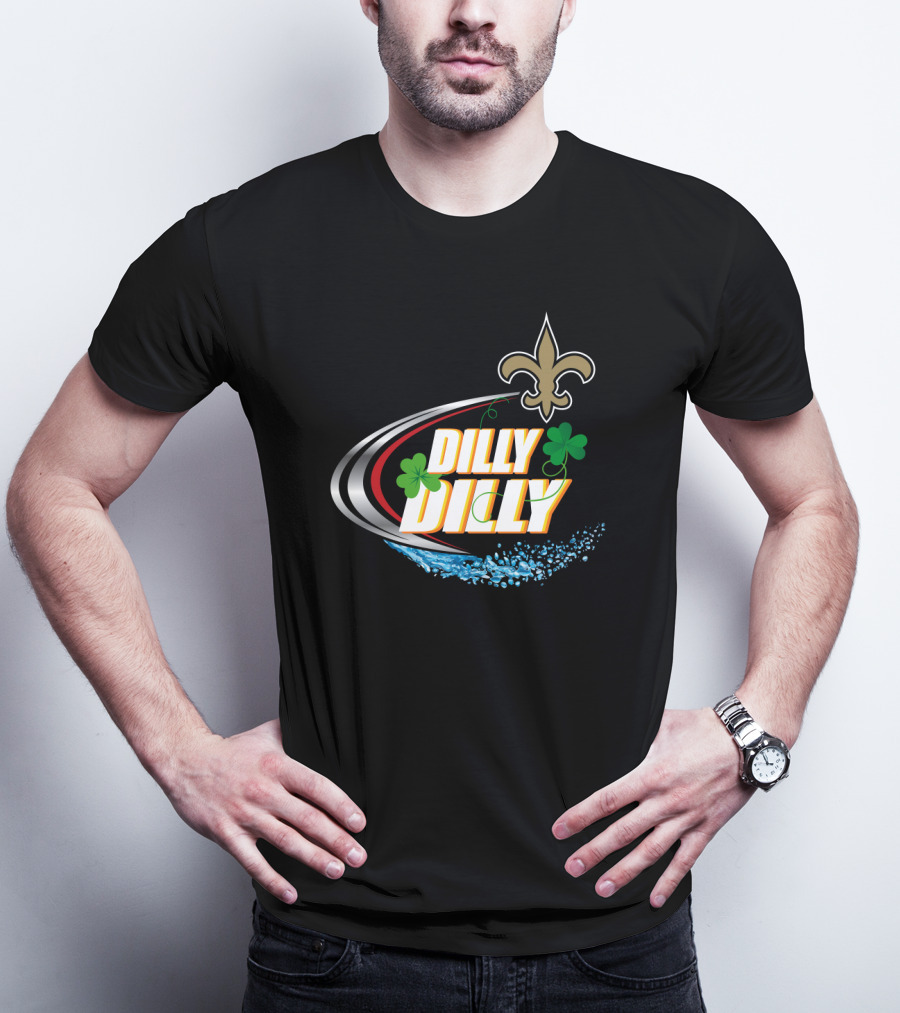 Dilly Dilly New Orleans Saints Fleur-De-Lis And Shamrocks T-Shirt