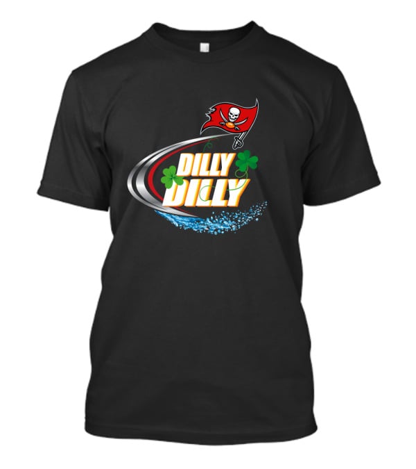 Dilly Dilly Tampa Bay Buccaneers Flag With Shamrocks And Water Splash T-Shirt
