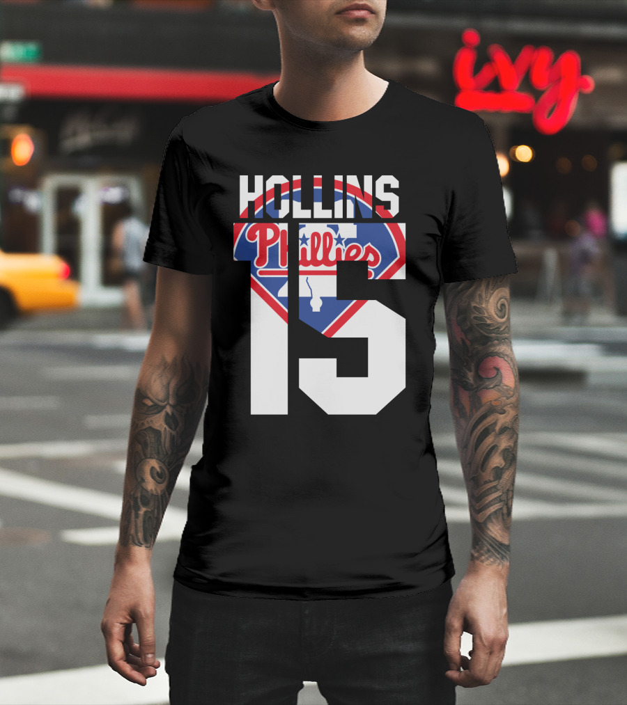 Hollins 15 Philadelphia Phillies 1993 Baseball Team T-Shirt