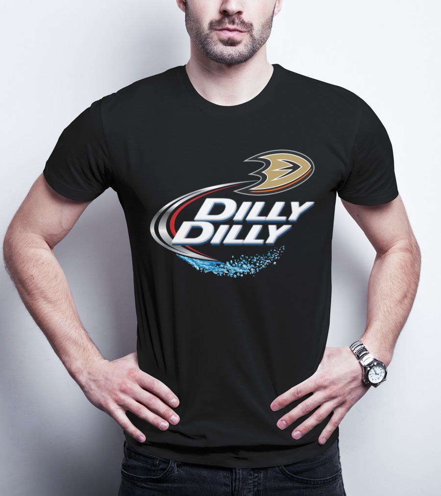 Anaheim Ducks Hockey Fans Dilly Dilly Logo With Splash T-Shirt