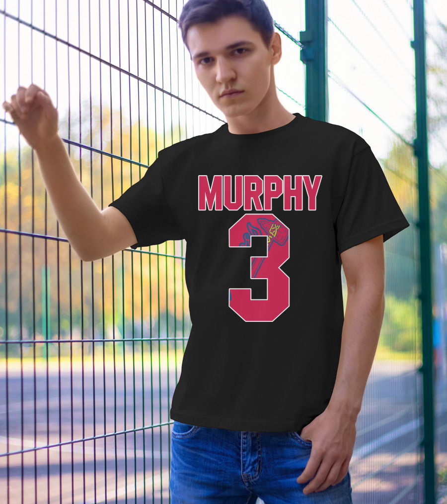 Atlanta Braves Dale Murphy Number 3 Jersey With Iconic Tomahawk T-Shirt