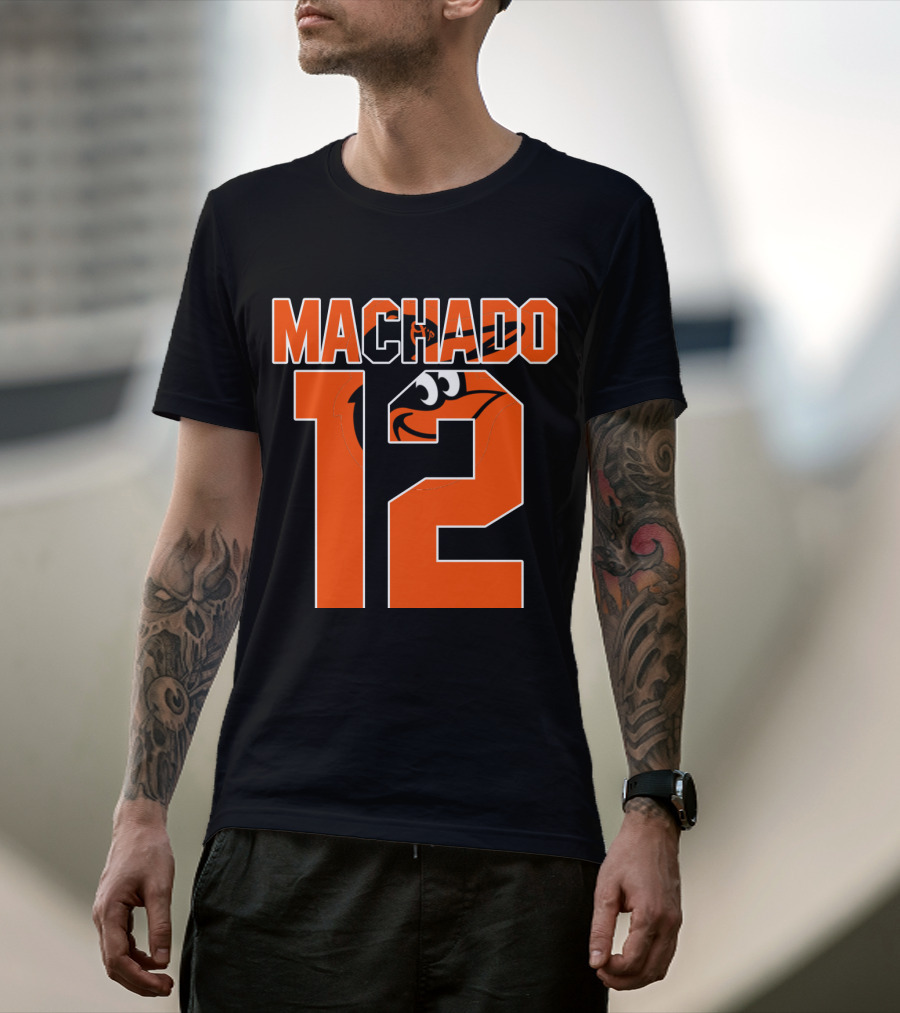 Baltimore Orioles Machado 12 Majestic Baseball Player T-Shirt