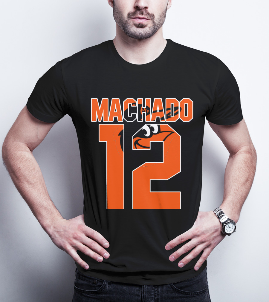 Baltimore Orioles Machado 12 Majestic Baseball Player T-Shirt