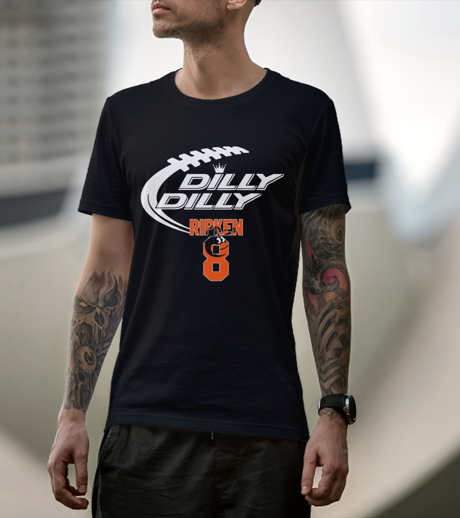 Baltimore Orioles Ripken 8 Dilly Dilly Football Crown T-Shirt
