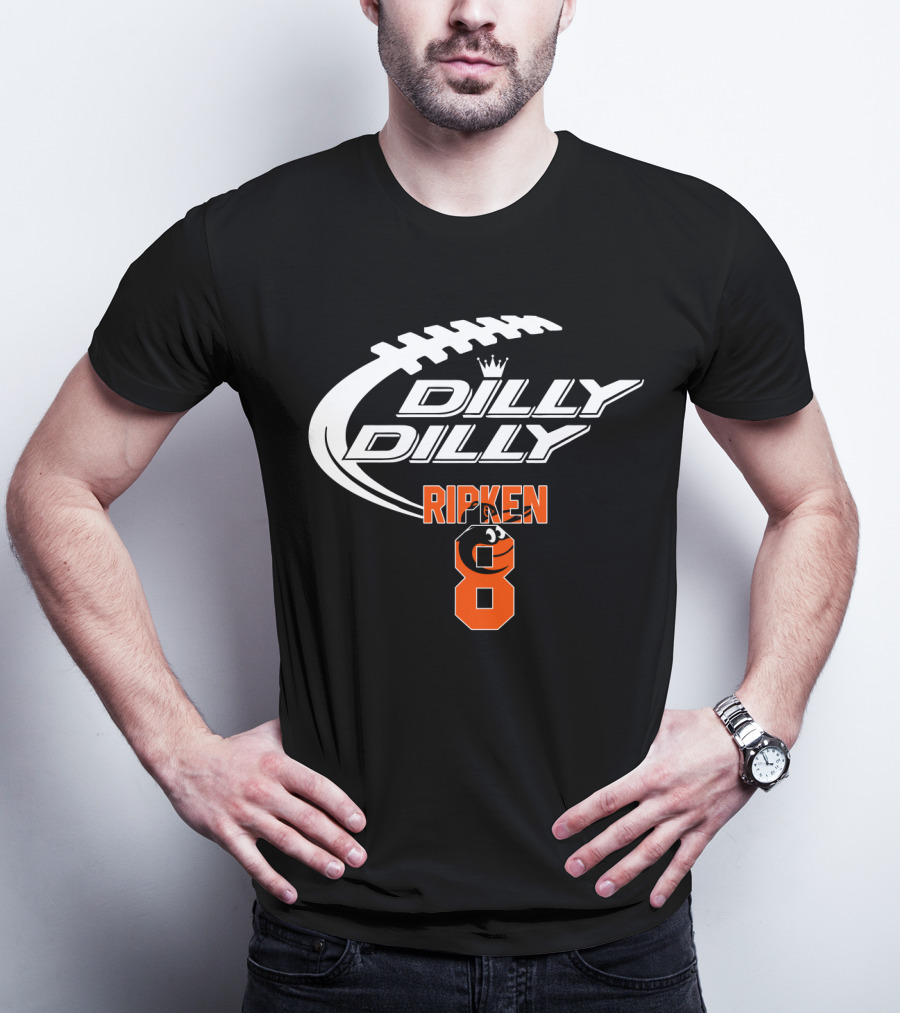 Baltimore Orioles Ripken 8 Dilly Dilly Football Crown T-Shirt