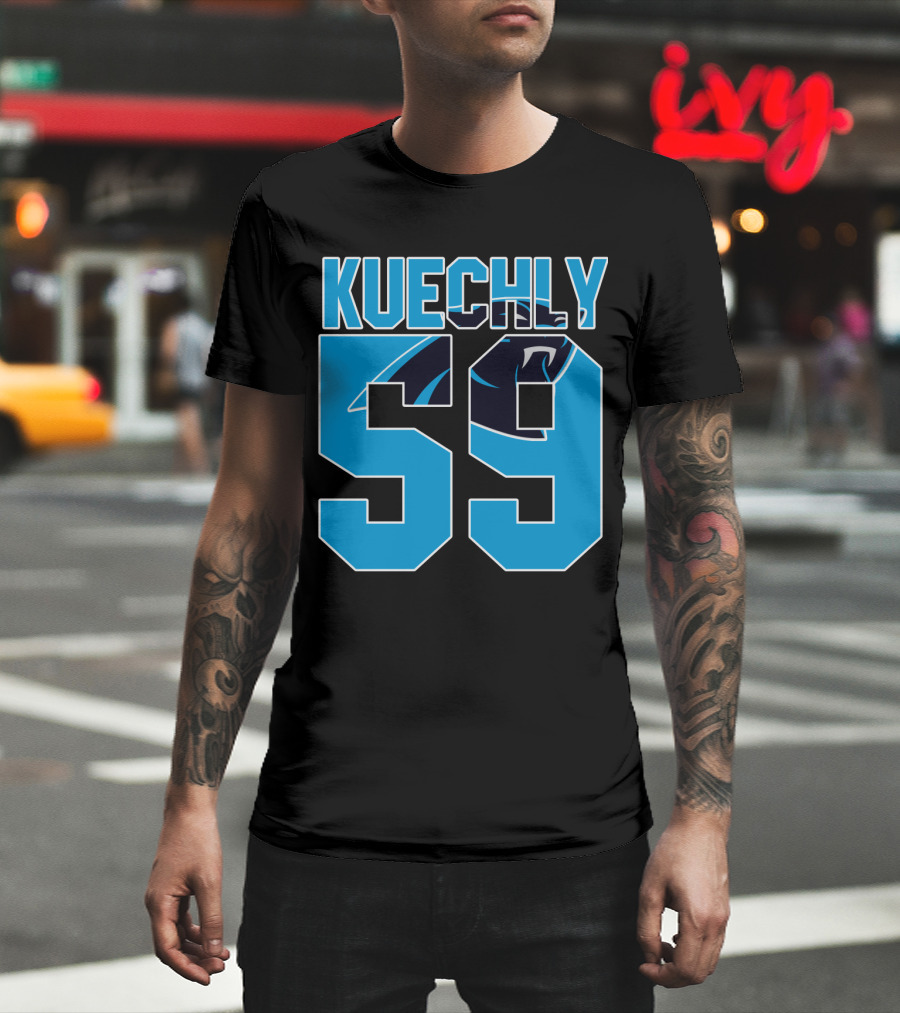 Carolina Panthers Luke Kuechly 59 Team Game Jersey T-Shirt