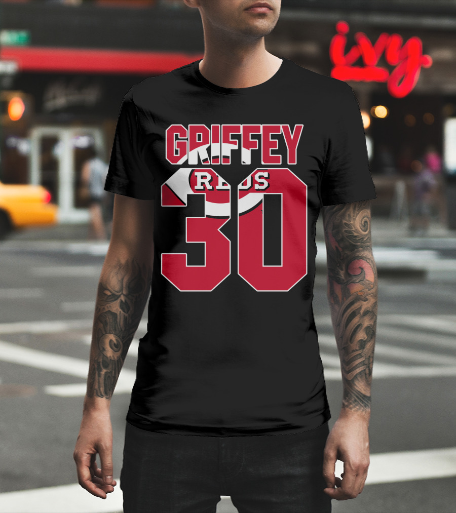 Ken Griffey 30 Cincinnati Reds Iconic Reds T-Shirt