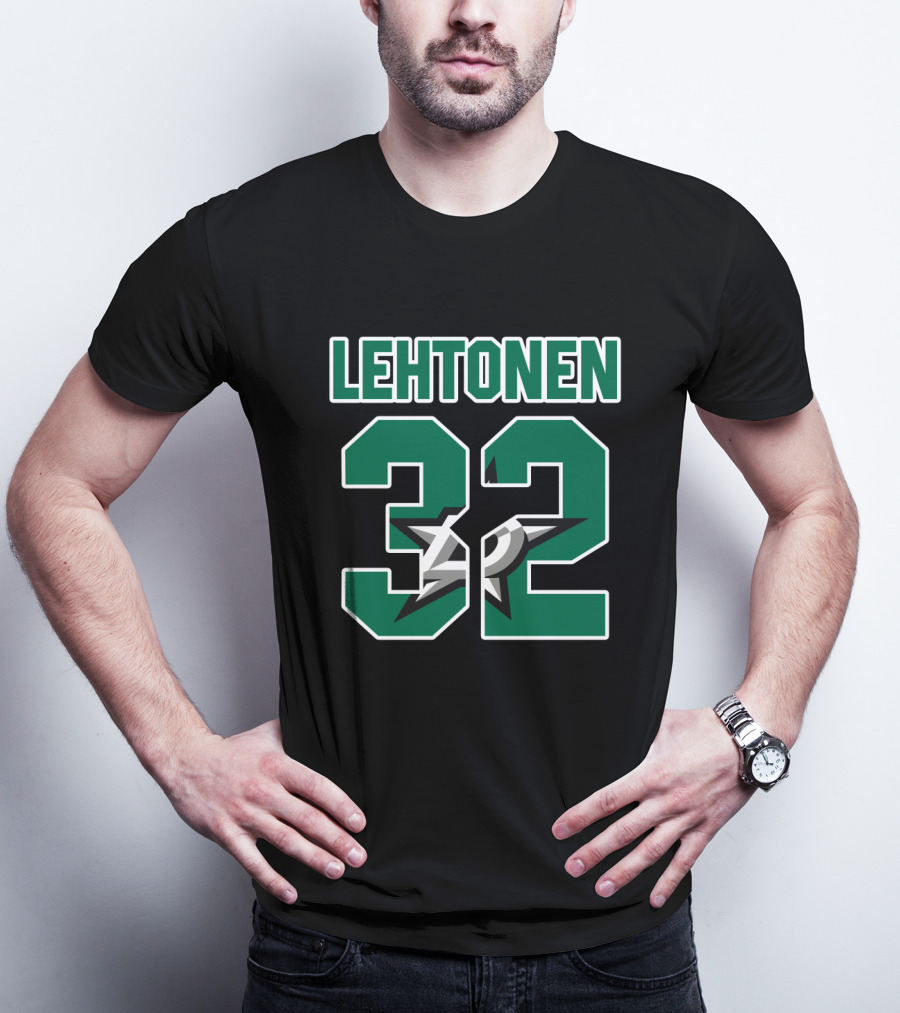 Lehtonen 32 Dallas Stars NHL Logo Kari Lehtonen T-Shirt