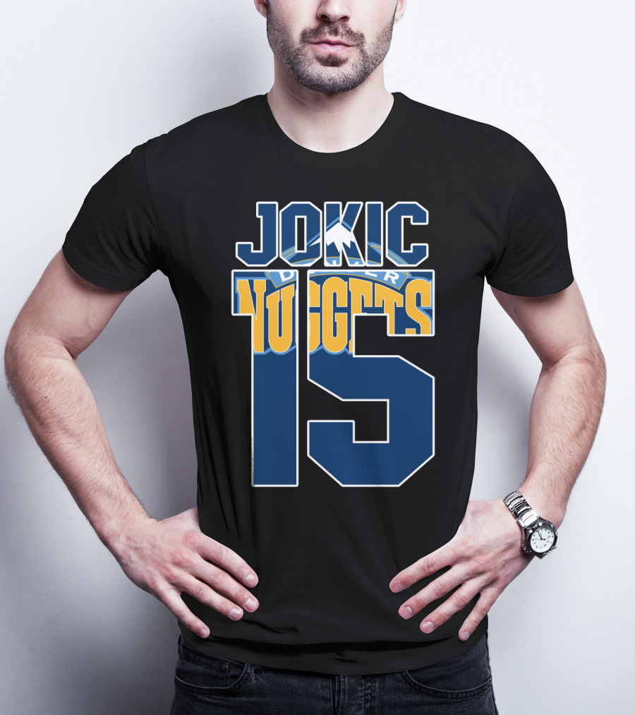 Denver Nuggets Nikola Jokic 15 Basketball Fan Gear T-Shirt