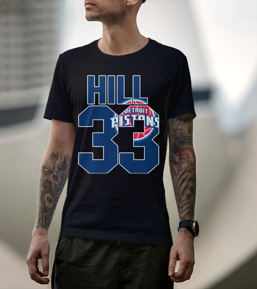 Detroit Pistons Grant Hill 33 Basketball T-Shirt