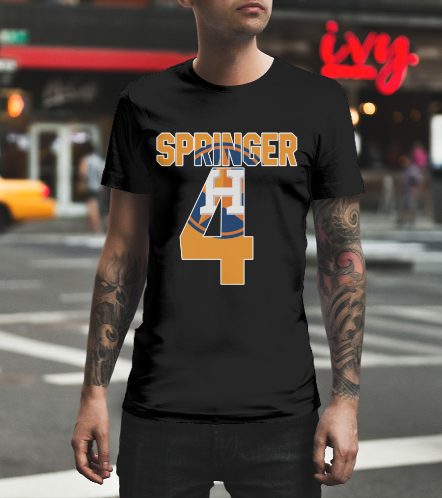 Houston Astros George Springer Number 4 Jersey T-Shirt
