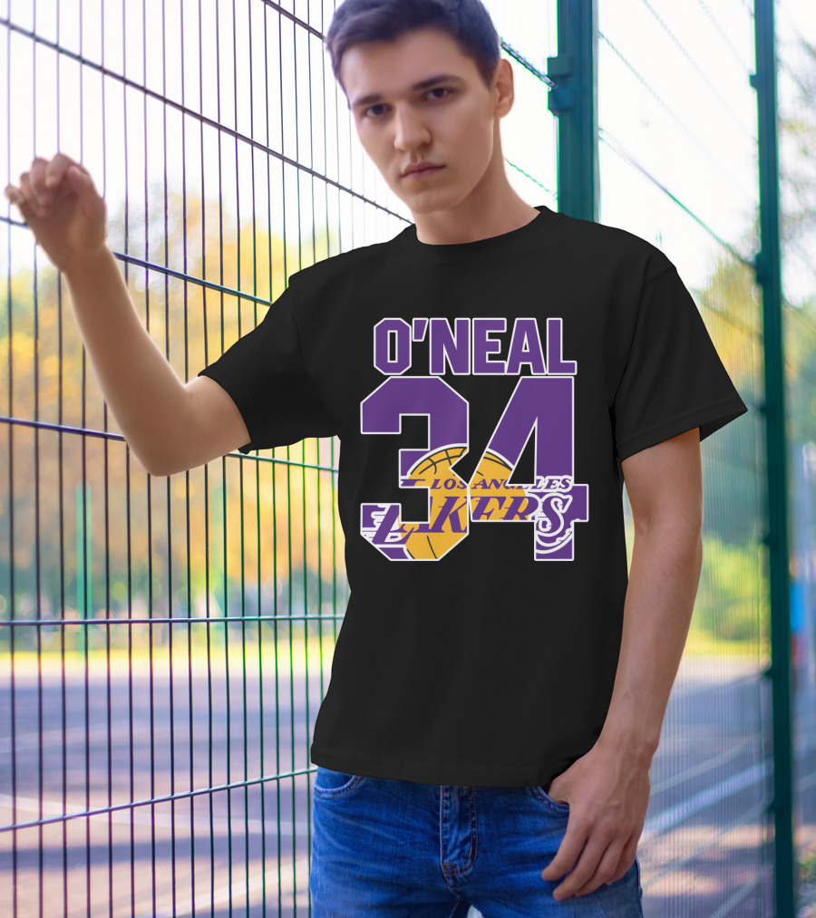 O'neal 34 Los Angeles Lakers Shaquille O'neal Basketball Legends T-Shirt
