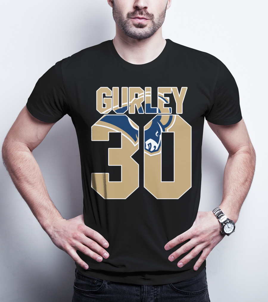 Gurley 30 Los Angeles Rams Logo Jersey T-Shirt